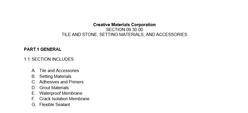 Tile Specification Tips | Creative Materials Corporation