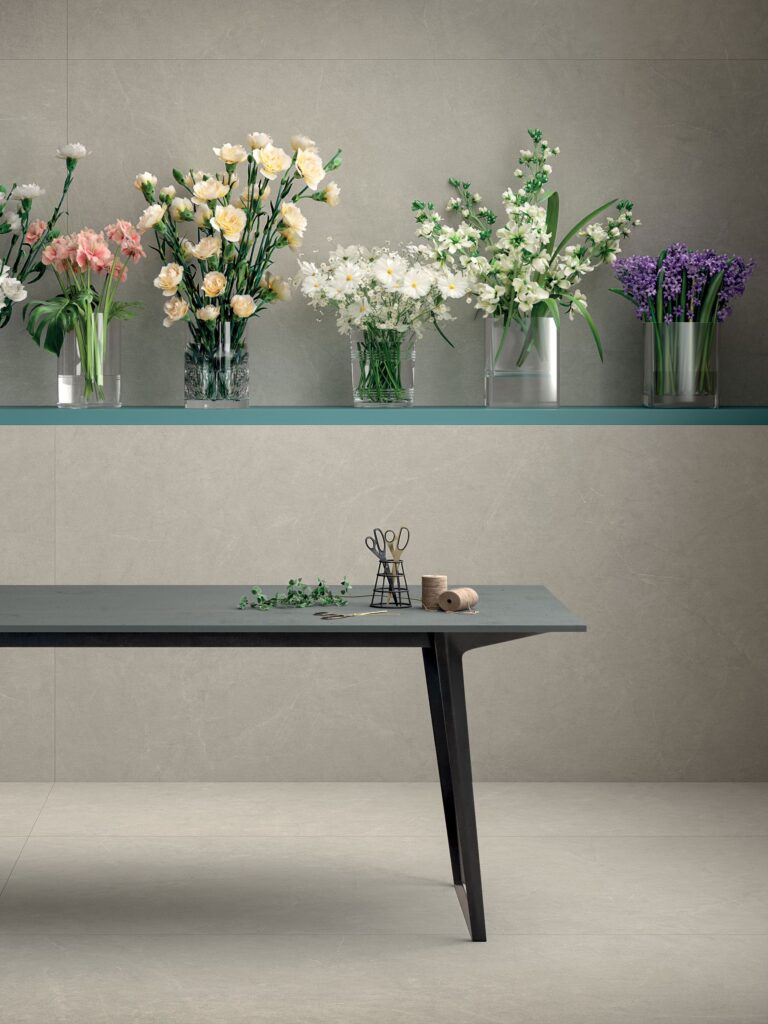 Modern Stone Tile with Subtle Veining and Neutrals