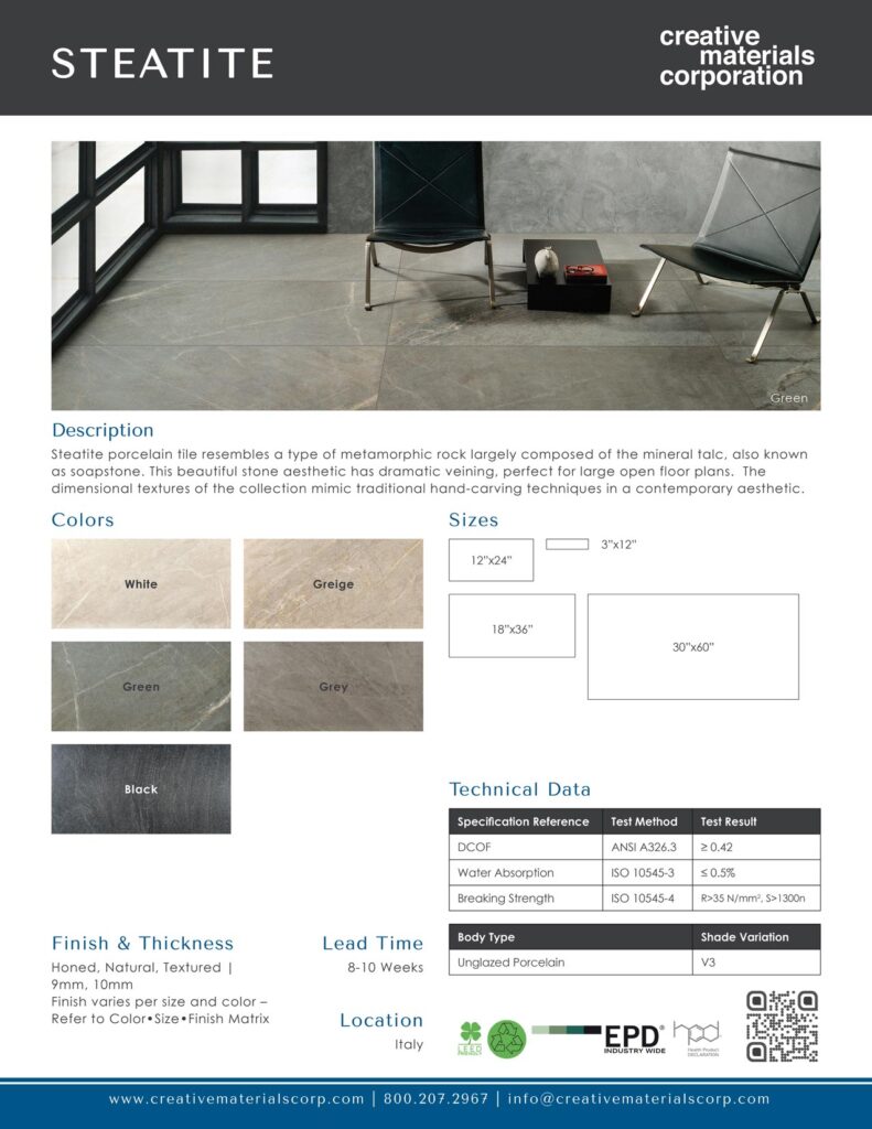 Steatite Porcelain Tile | Creative Materials Corporation