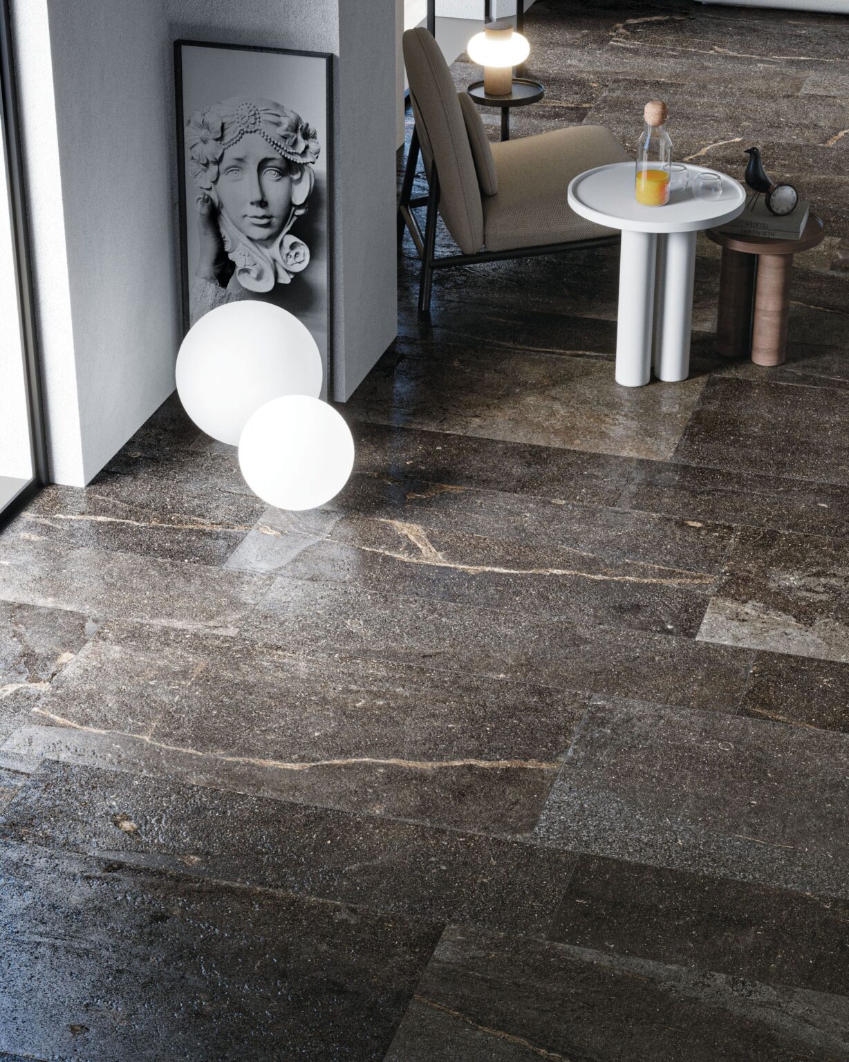 Asphalt Rock A Porcelain Tile | Creative Materials Corp
