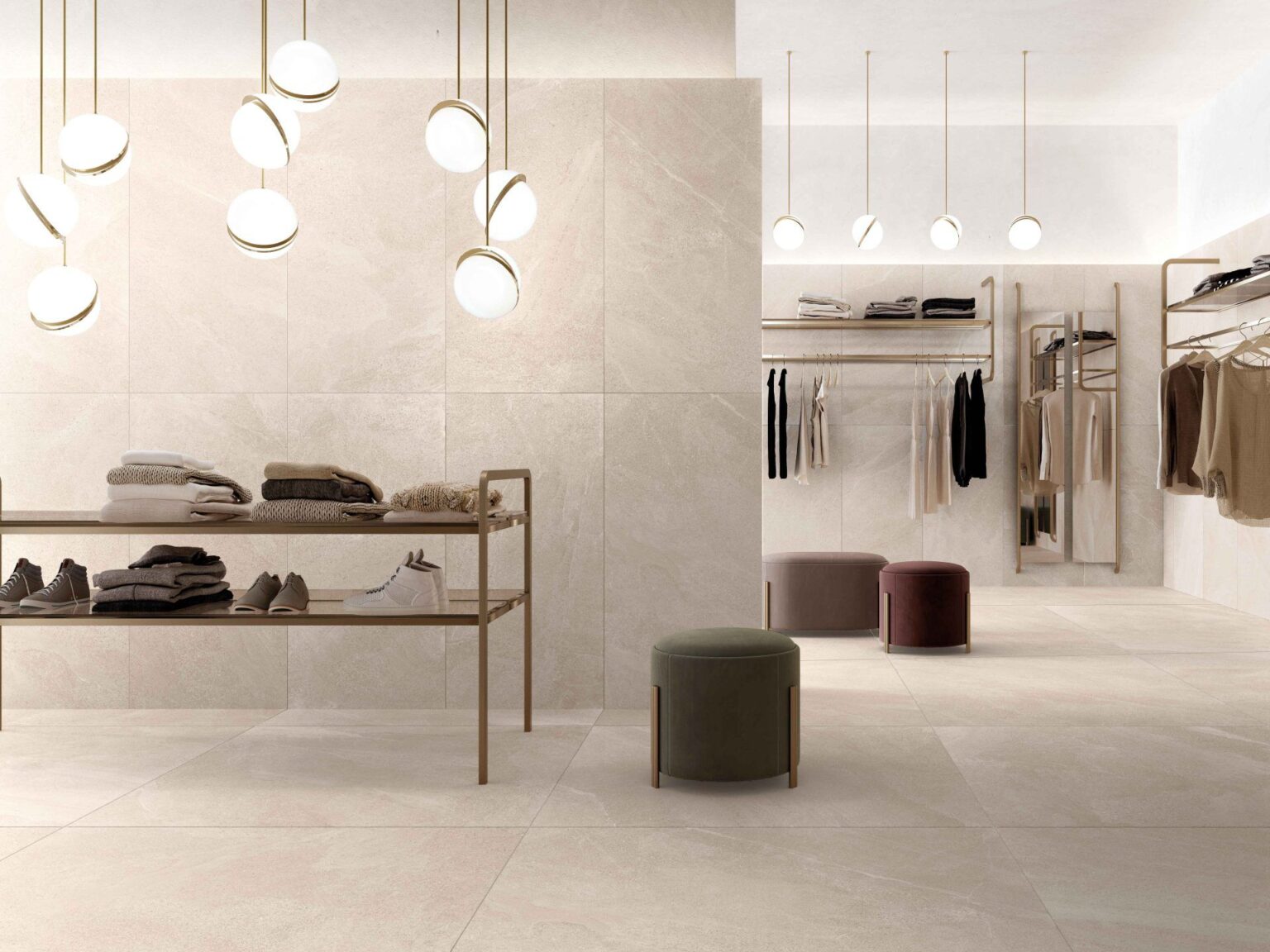 Lagom Porcelain Tile with Minimalist Stone Aesthetic