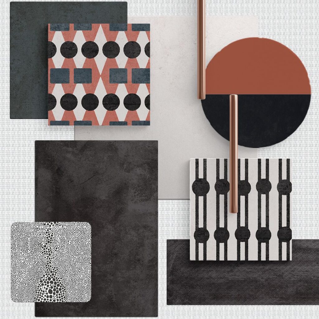 Modern Patchwork Geometric Porcelain Tile Collection