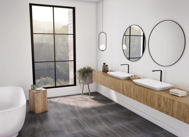 Ambition Porcelain Tile Blends Limestone, Cement And Basalt