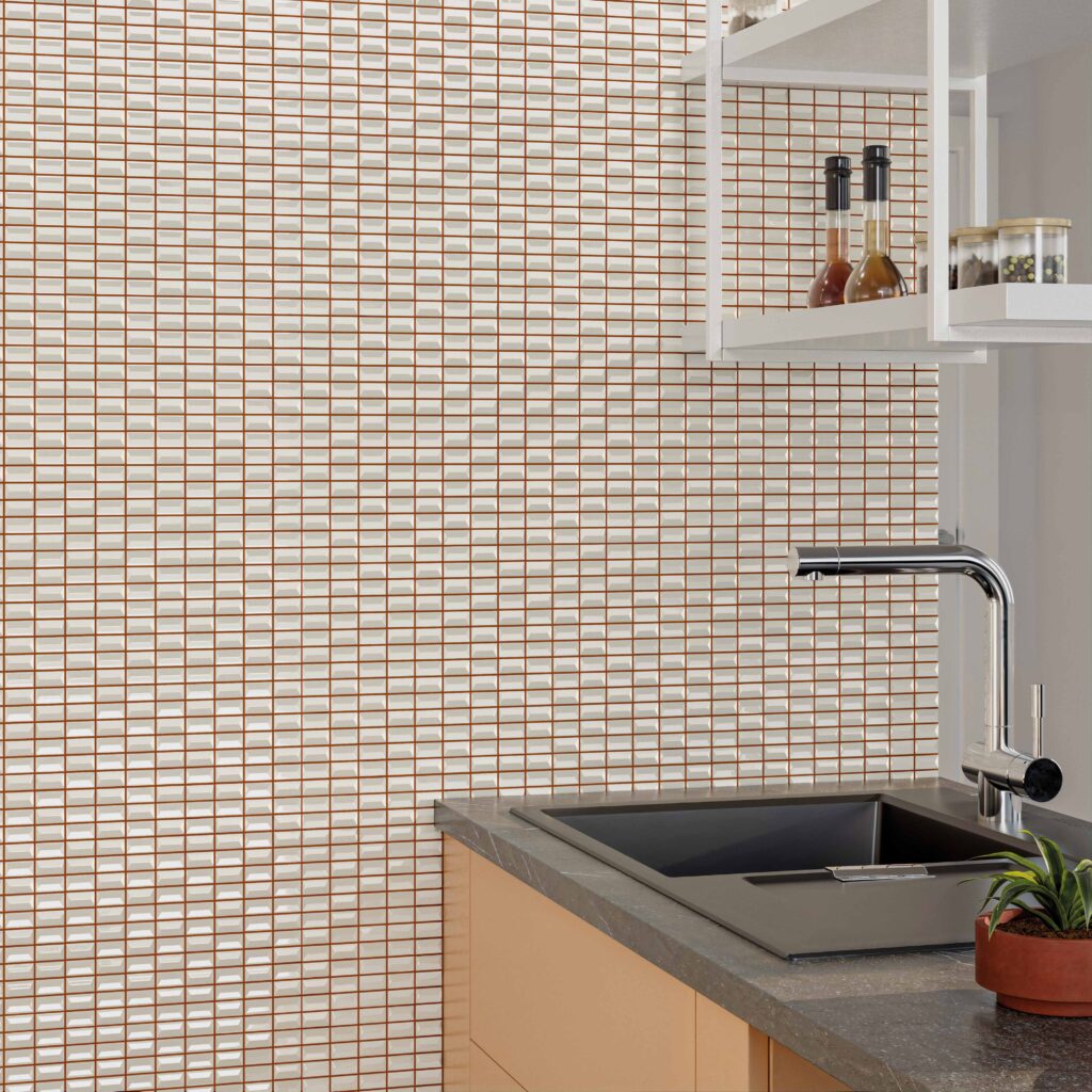 Relievo Ceramic Wall Tile | 5"x10" With Geometric Reliefs