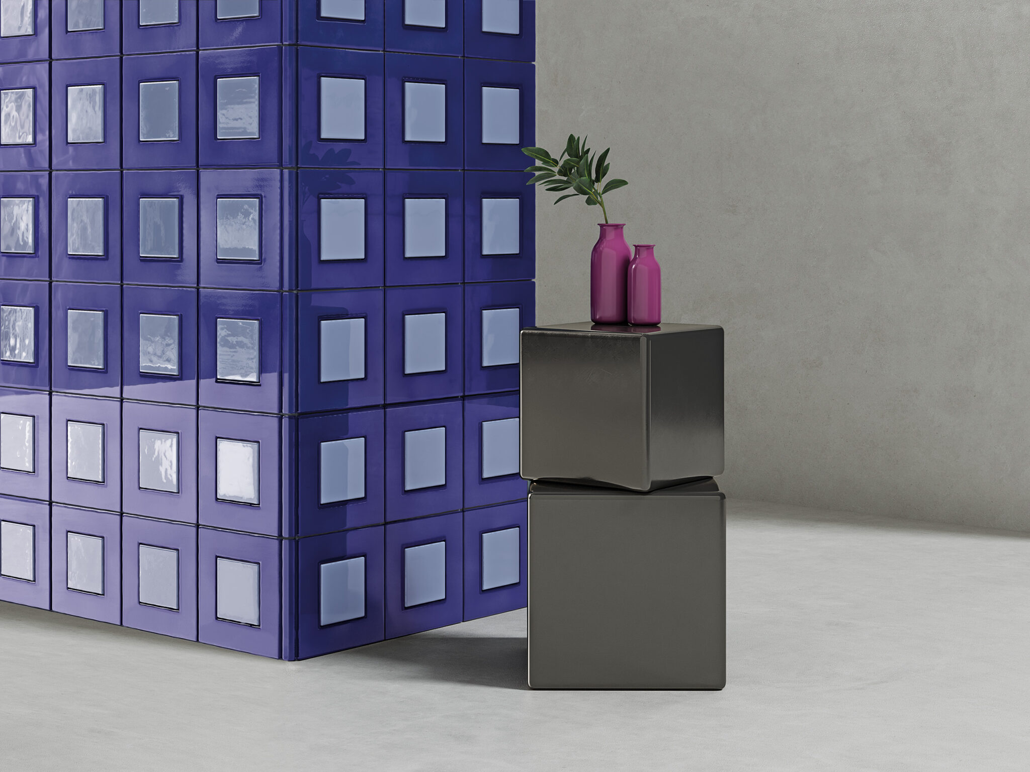 Reverse Tile | Glossy Porcelain With Modular Wall Forms